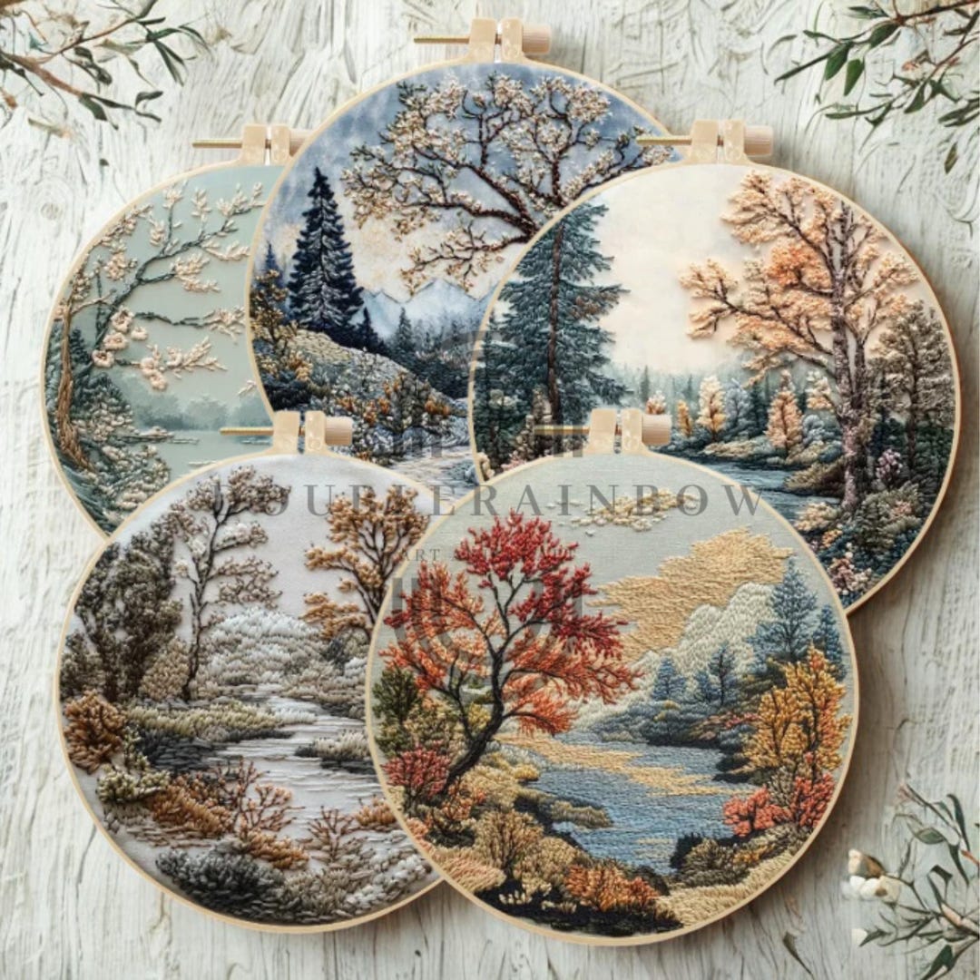 Landscape Embroidery Kit for Beginner, Modern Embroidery Kit, Diy Craft ...