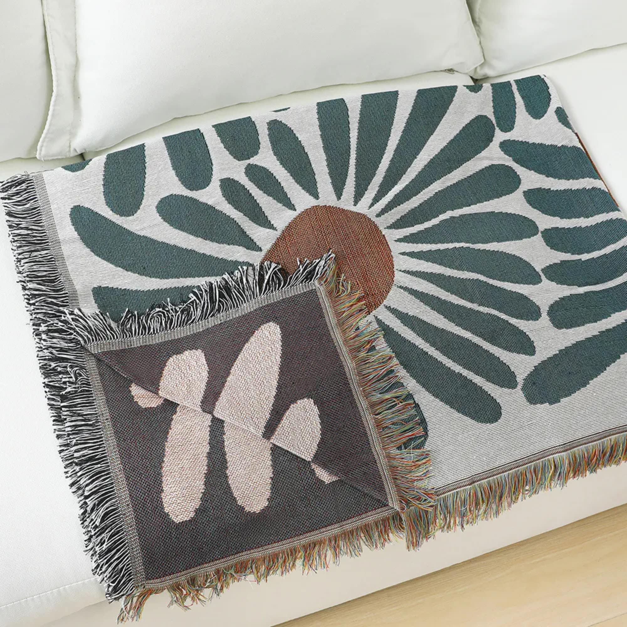 Flower Throw Blanket, Daisy Throw Blanket, Scandinavian Throw Blanket ...