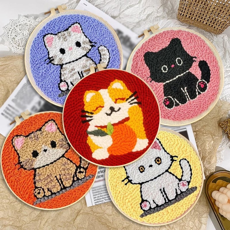 Punch Embroidery Kit Cat - Etsy
