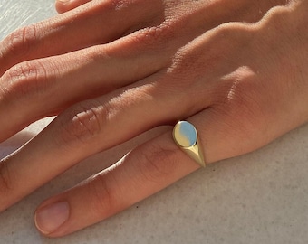 Signet Ring, Custom Engraved Ring, Pinky Ring, Rings for Men, White ...