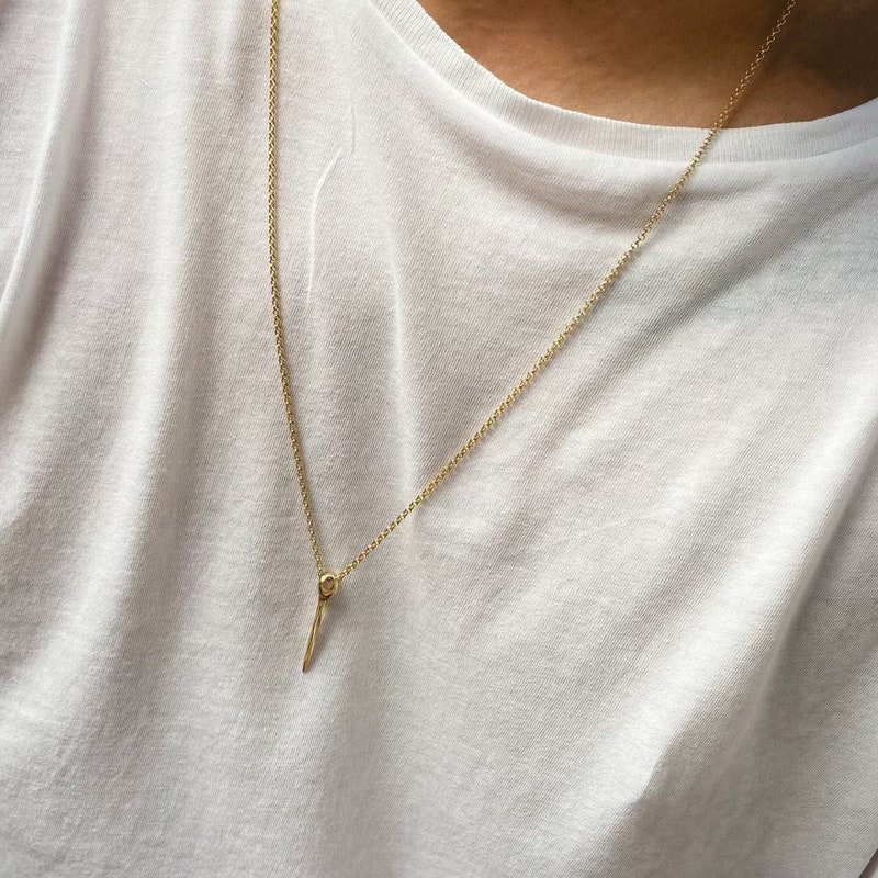 Solid Gold Necklace - Etsy