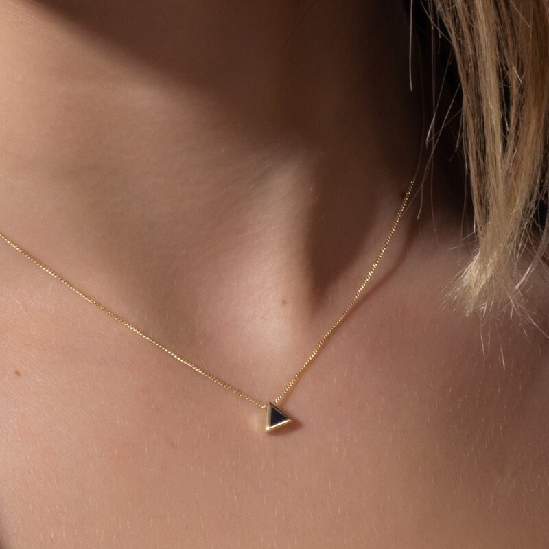 Gold Triangle Necklace - Etsy