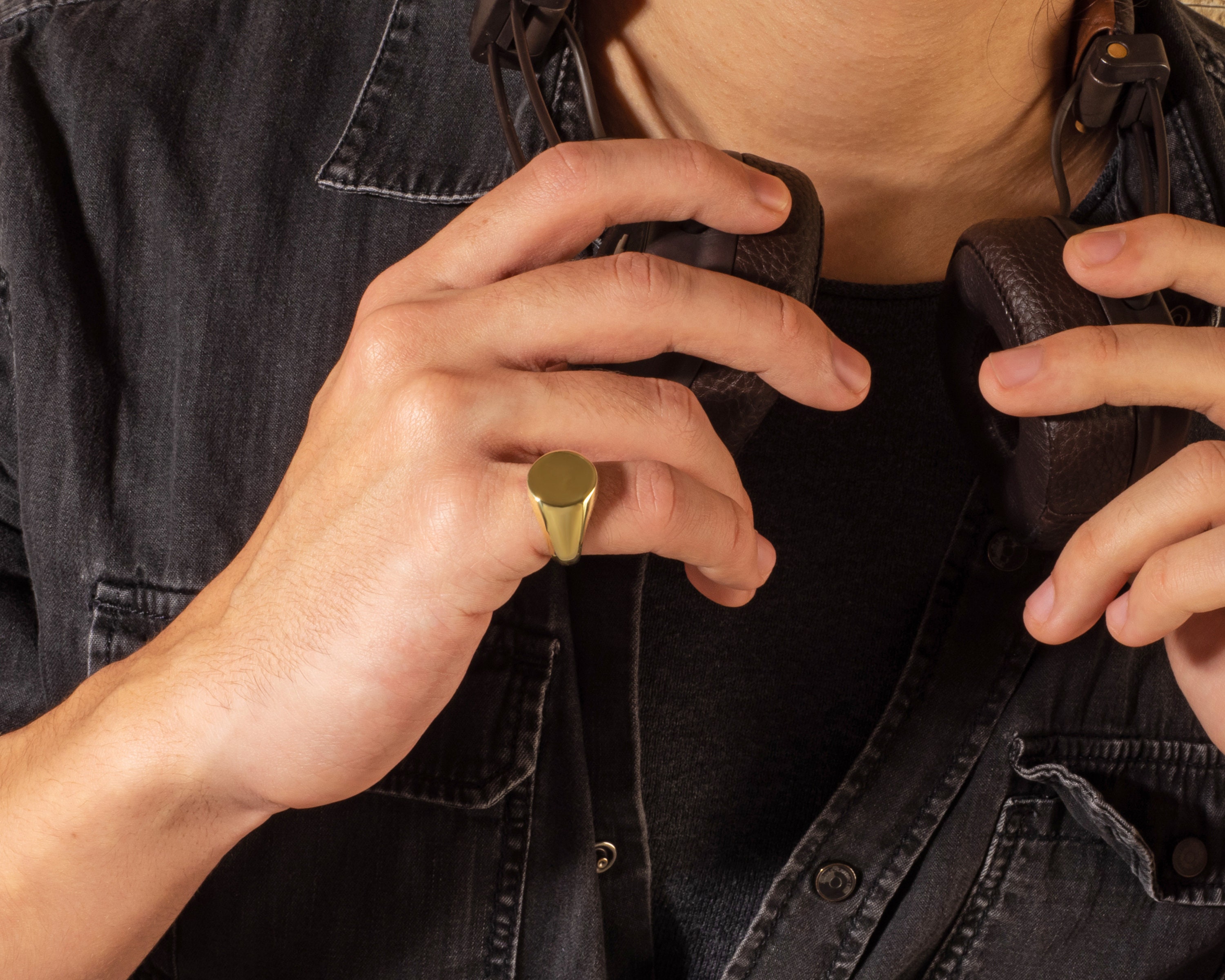 Engraved Ring Custom Made Ring Solid Gold Pinky Ring - Etsy