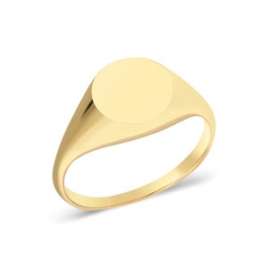14k Solid Gold Signet Pinky Ring for Men - Engravable - Etsy