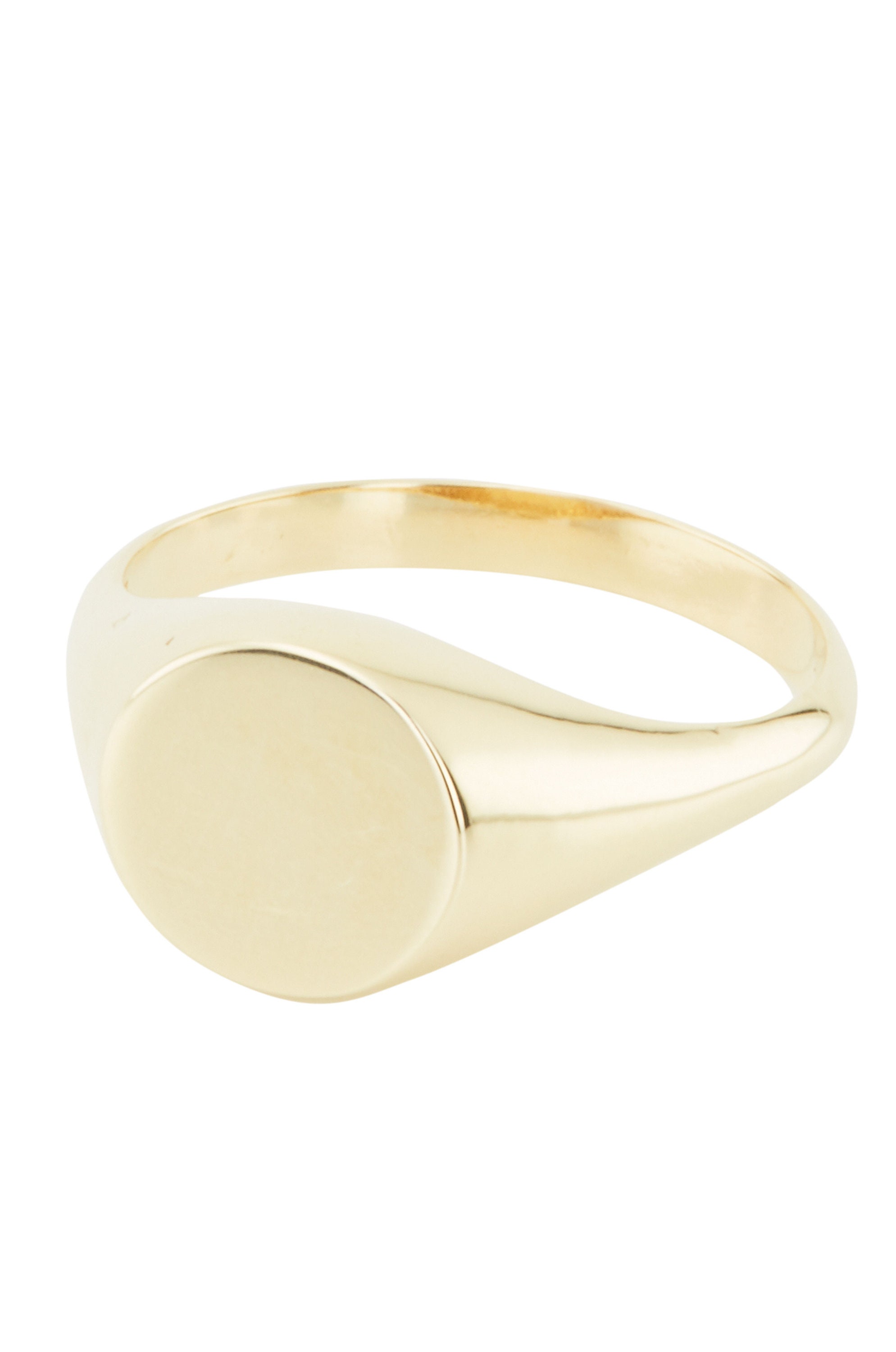 14k Solid Gold Signet Pinky Ring for Men Engravable Ring | Etsy