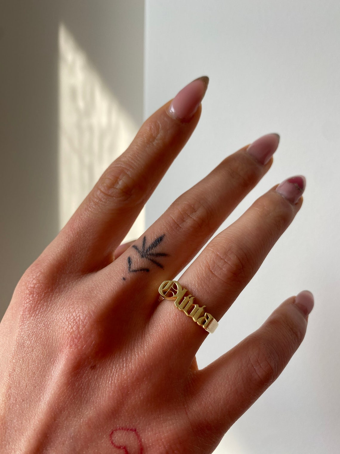 Custom Word Ring Solid Gold Name Ring Personalized Jewelry - Etsy