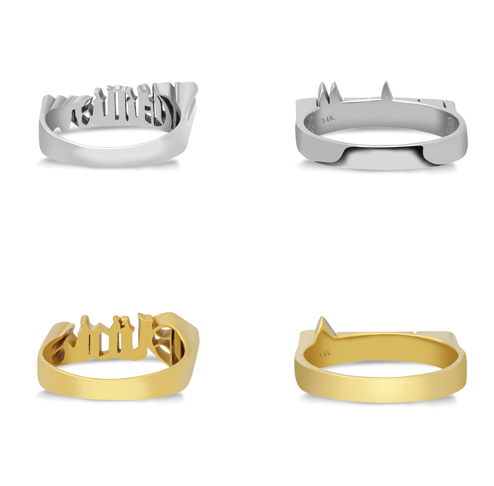 Custom Word Ring Solid Gold Name Ring Personalized Jewelry - Etsy
