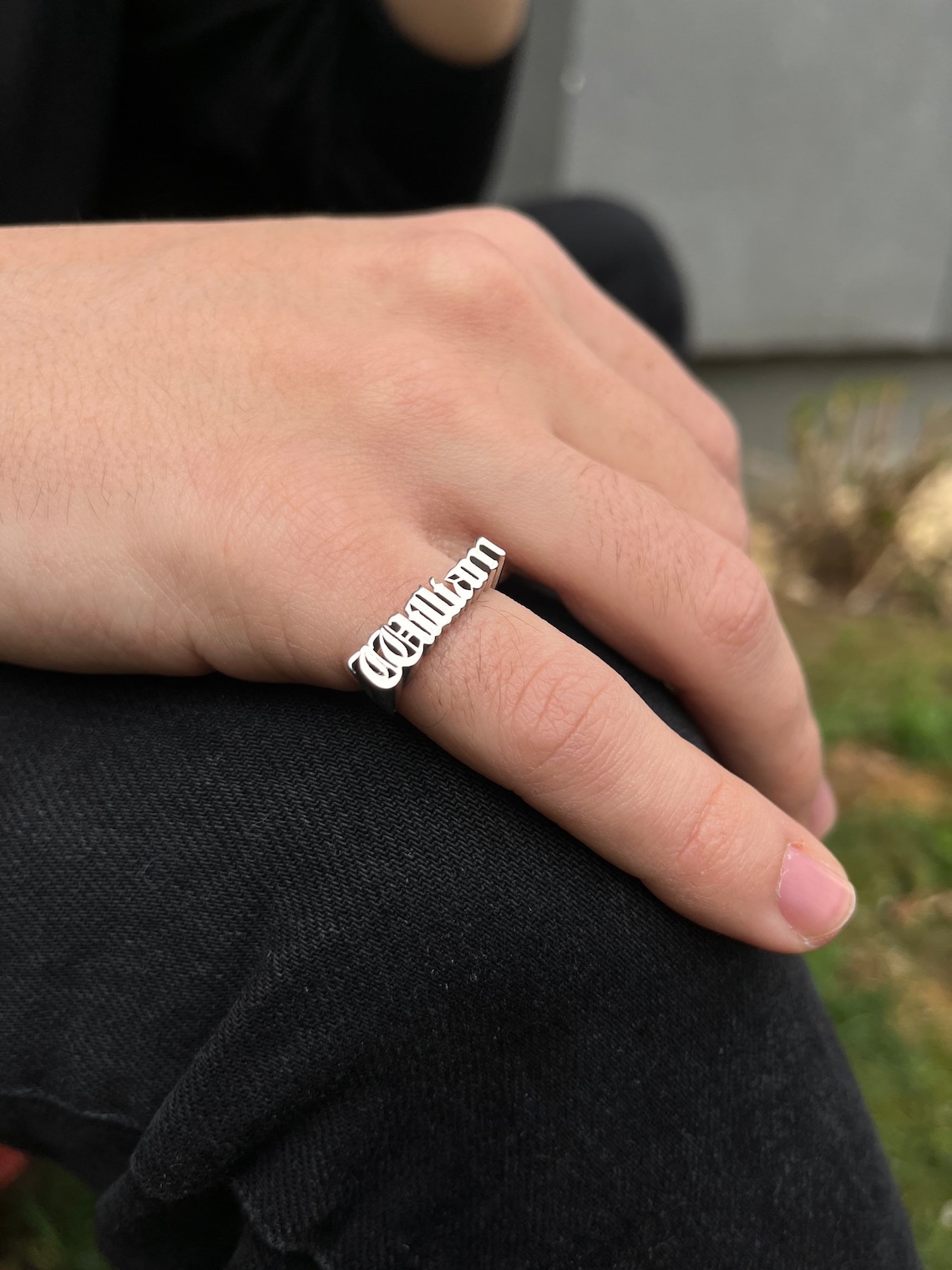 Custom Word Ring Solid Gold Name Ring Personalized Jewelry - Etsy