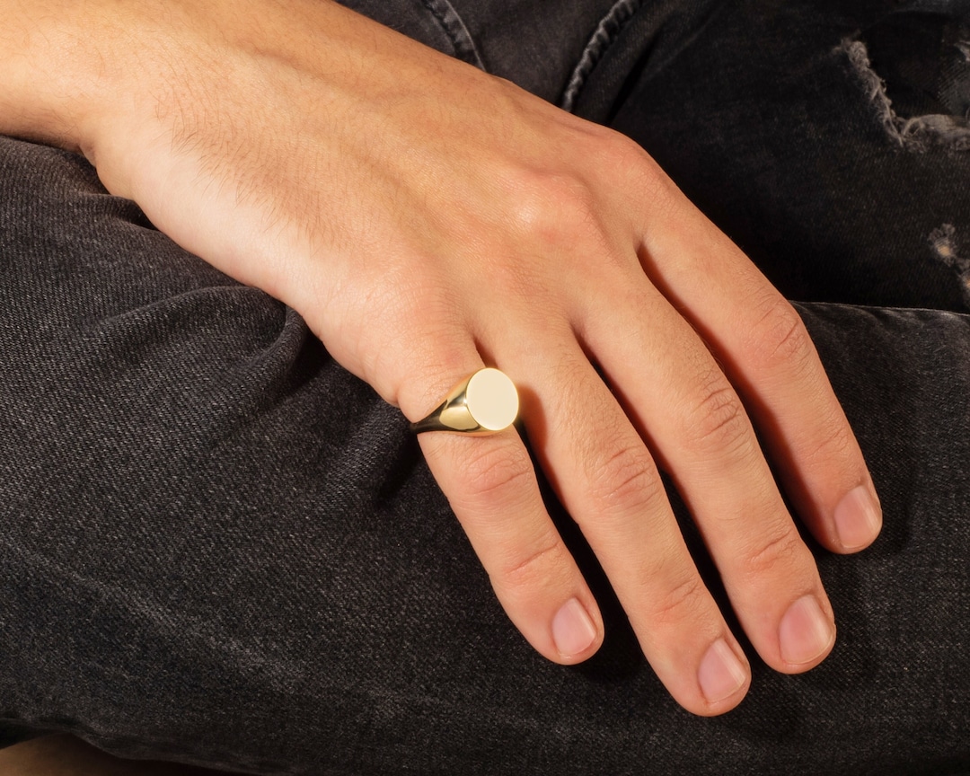 Engraved Ring, Custom Made Ring, Solid Gold Pinky Ring, Personalized ...