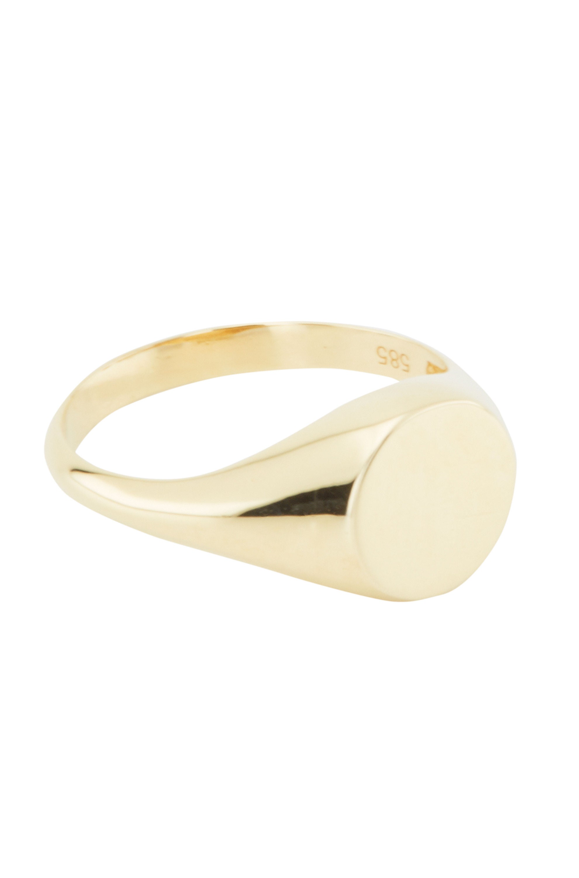 14k Solid Gold Signet Pinky Ring for Men Engravable Ring | Etsy