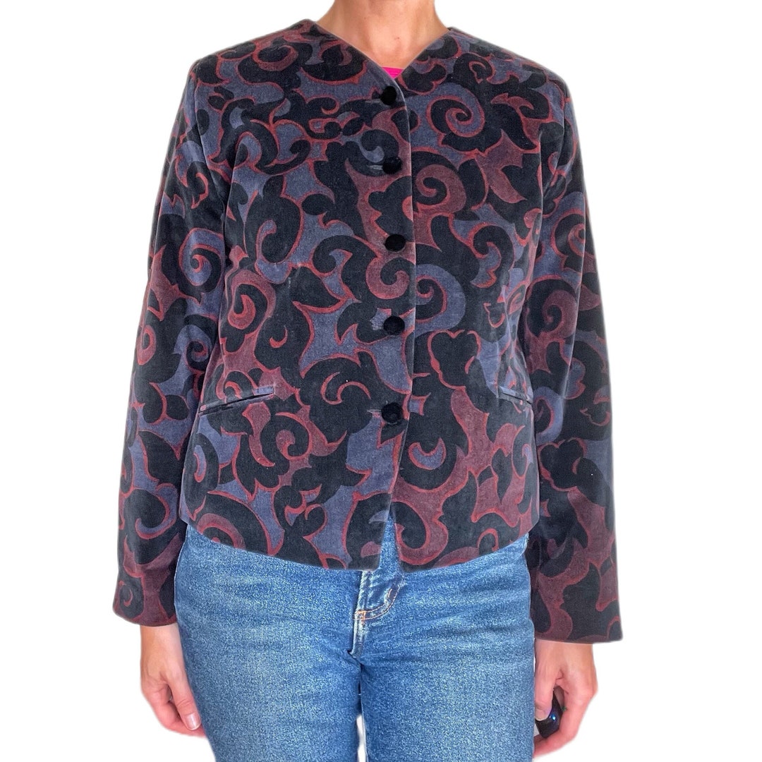 Vintage 1990s Velvet Boho Jacket - Etsy
