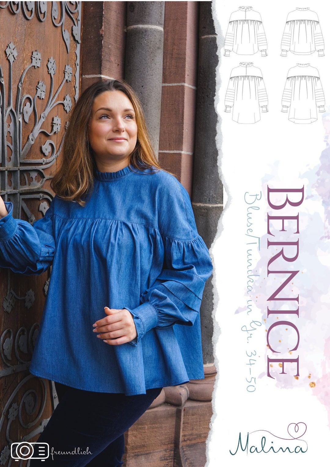 Sewing Pattern Blouse Bernice German - Etsy