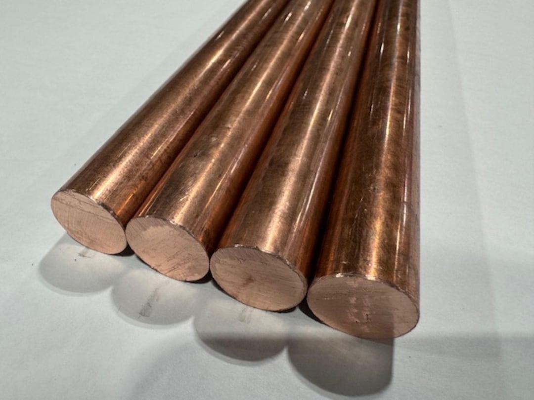 3/4" Copper Rod (4 Pack), Round, Solid Rod, 110 Copper, Pick Your ...
