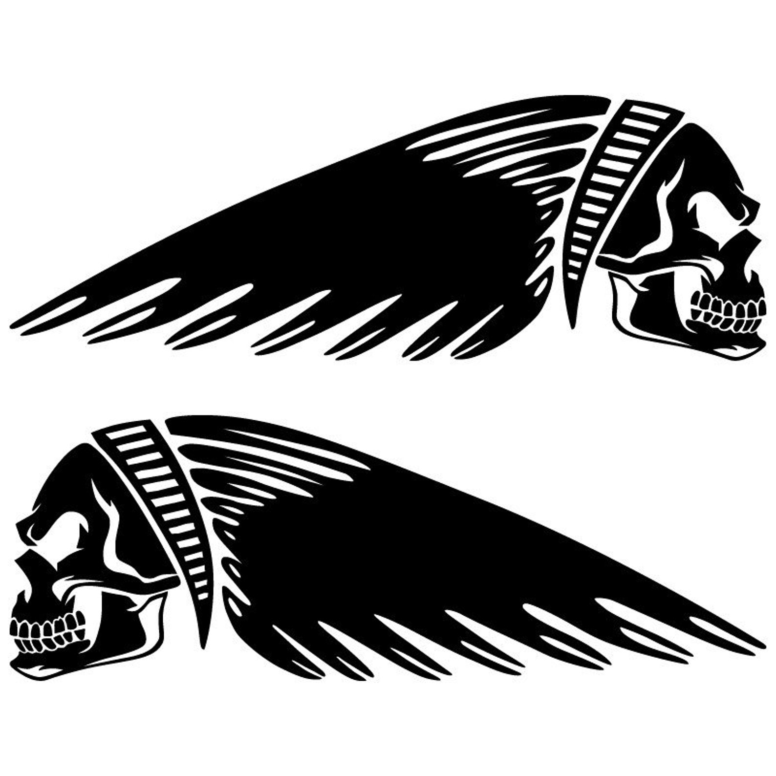 2X Skull Motorcycle Gas Tank Decals Round Stickers New OEM - Etsy