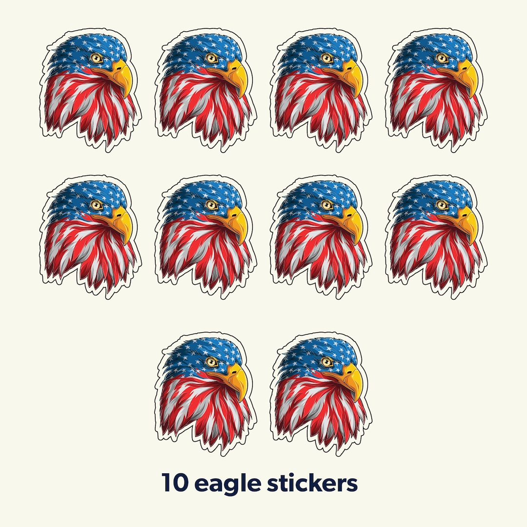 American Eagle 10 EAGLE Stickers in Different Colors Awesome - Etsy