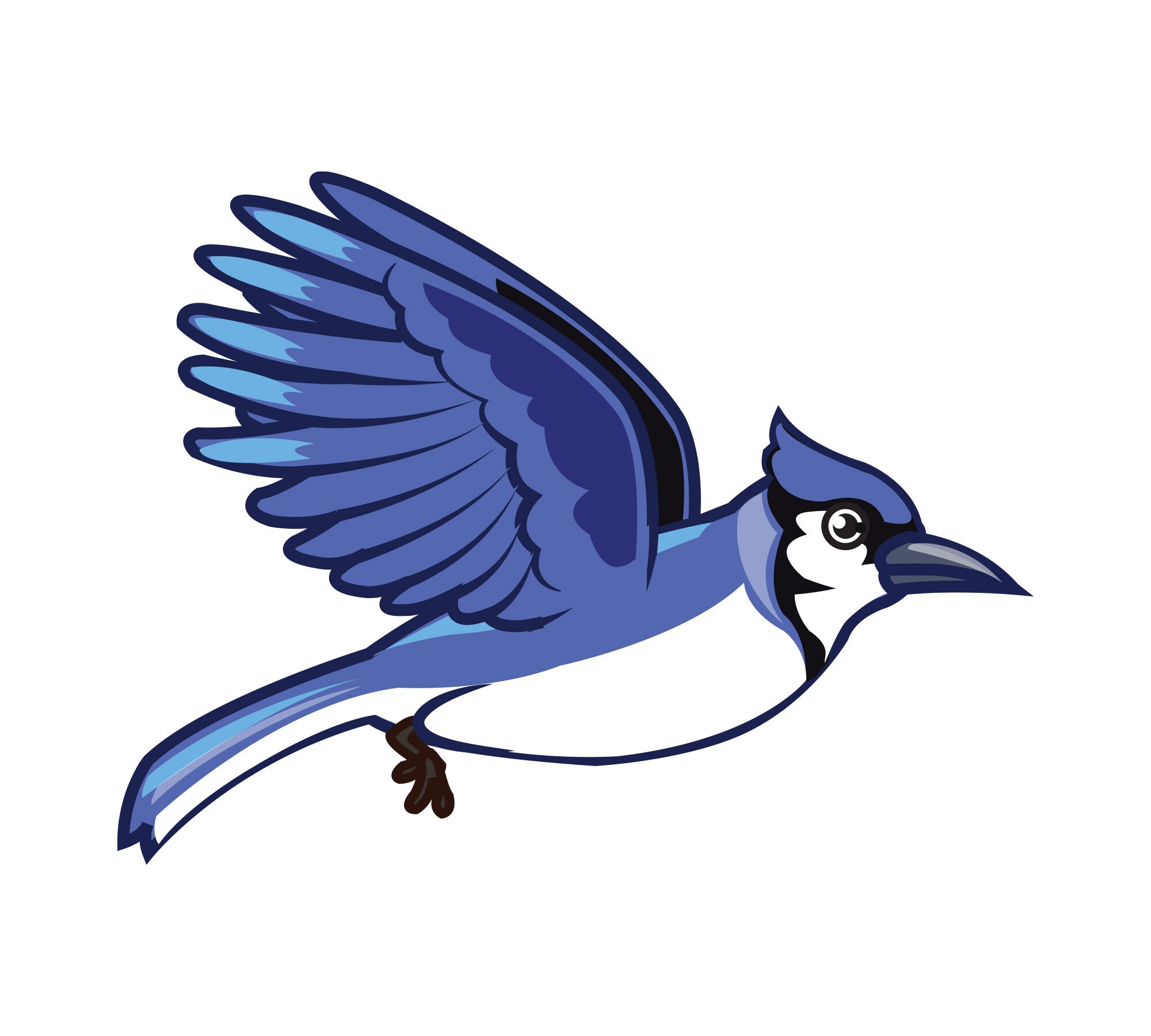 Flying Blue Bird Set, Blue Jay Flying Sprite, Ai/eps/pdf/svg Printable ...