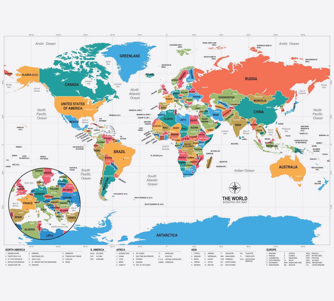 World Map, World Map Printable Svg/ai/eps/pdf, Color Your Homes and ...