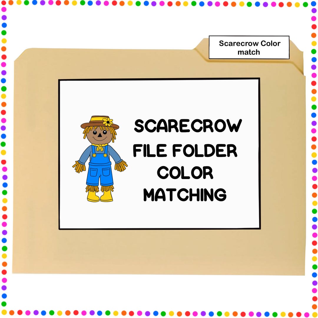 Color Matching/ File Folder Activity/ Scarecrow - Etsy