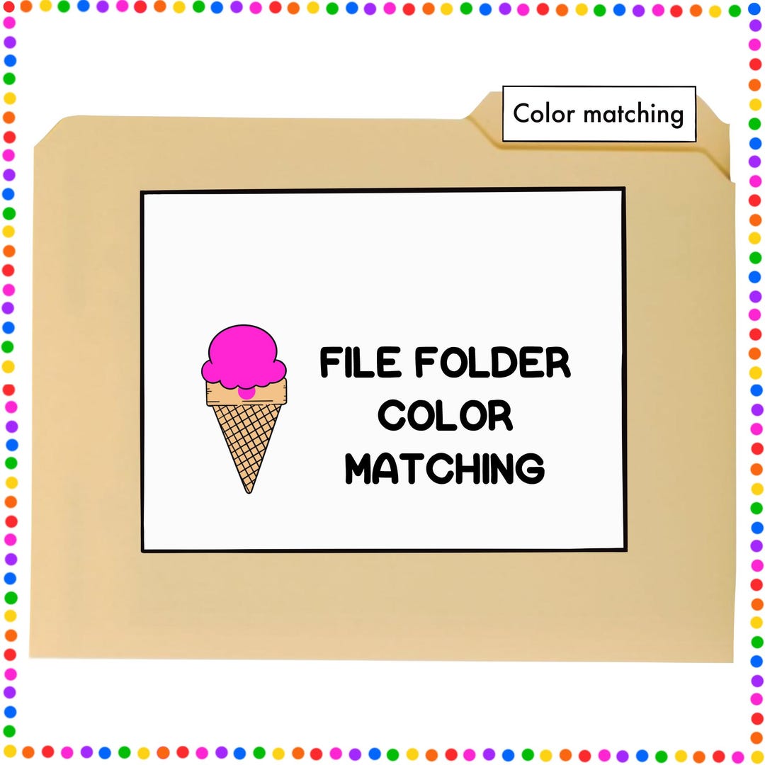 Color Matching/ File Folder Activity/ Ice Cream - Etsy