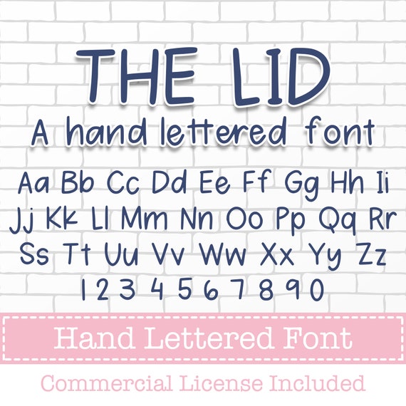 The Lid A hand lettered font Commercial License Included | Etsy