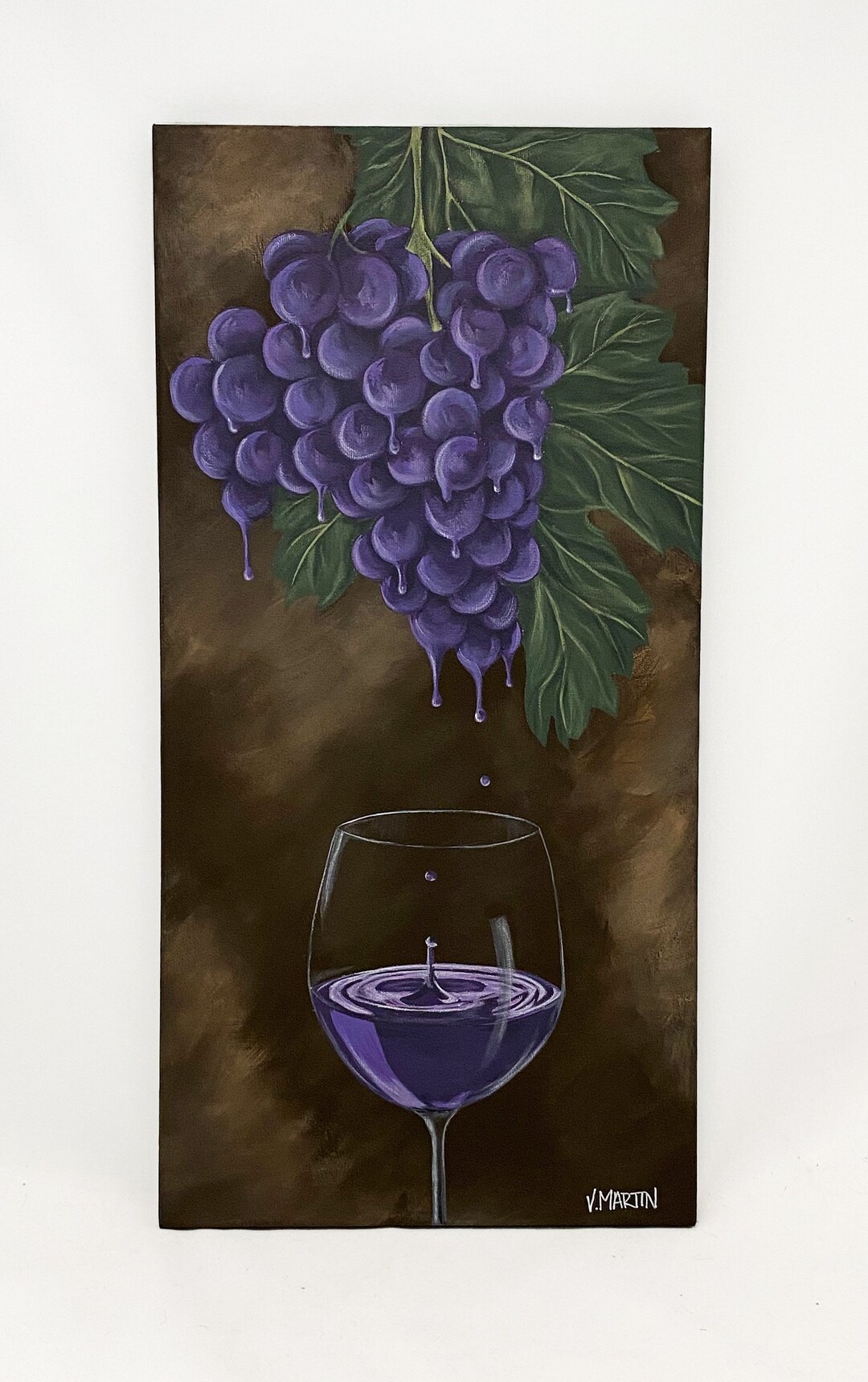Dripping Grapes Into Wine Painting // Wall Decoration // Painting ...