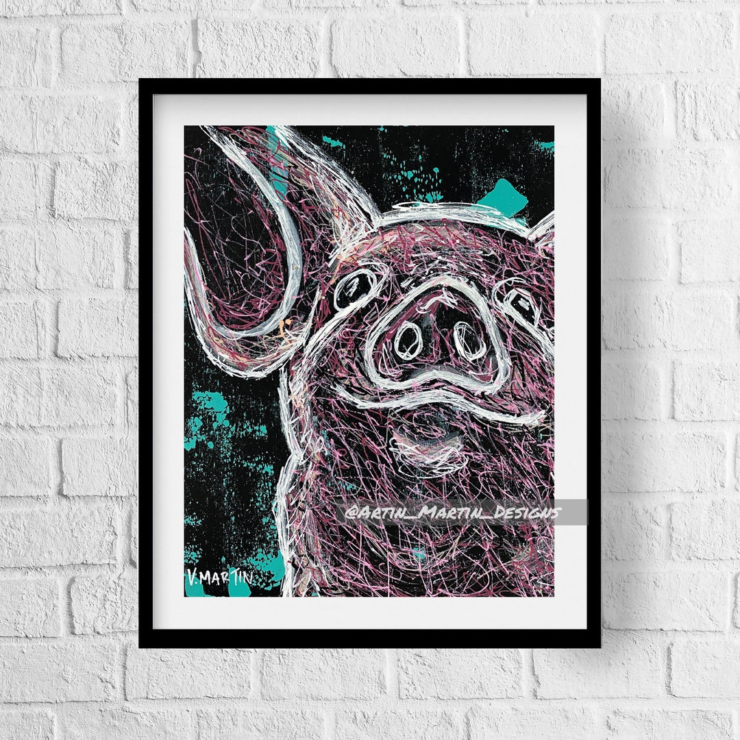 Pig Art Print // Fine Art Print // Wall Decoration // Painting Print ...