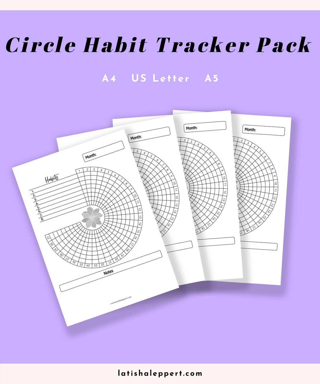 Circle Habit Tracker Pack Printable PDF FILE ONLY - Etsy