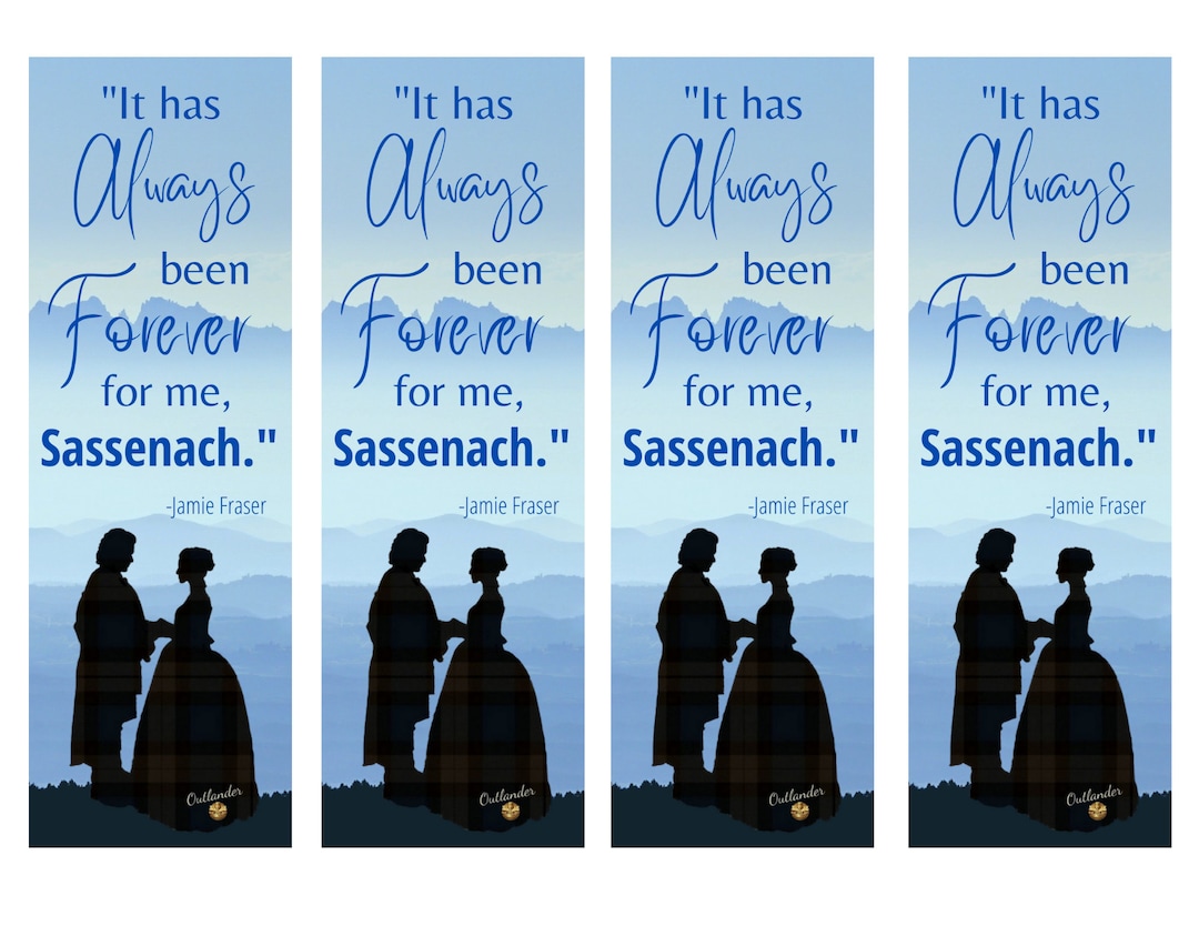 Outlander Inspired Jamie & Claire Bookmark | 4 to a Page | Digital ...