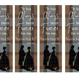 Outlander Inspired Jamie and Claire Bookmark | Digital Download ...