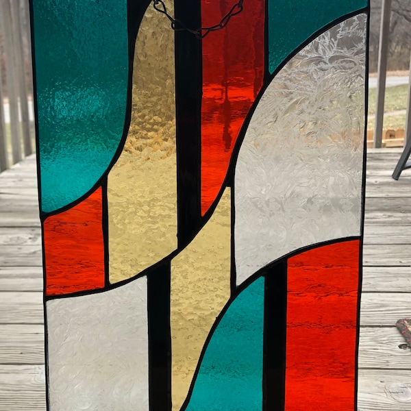 Art Deco Stained Glass Panels - Etsy