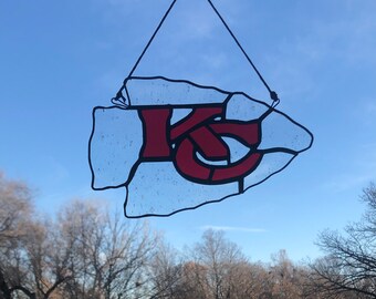 Kansas City Chiefs Stained Glass Suncatcher Football - Etsy