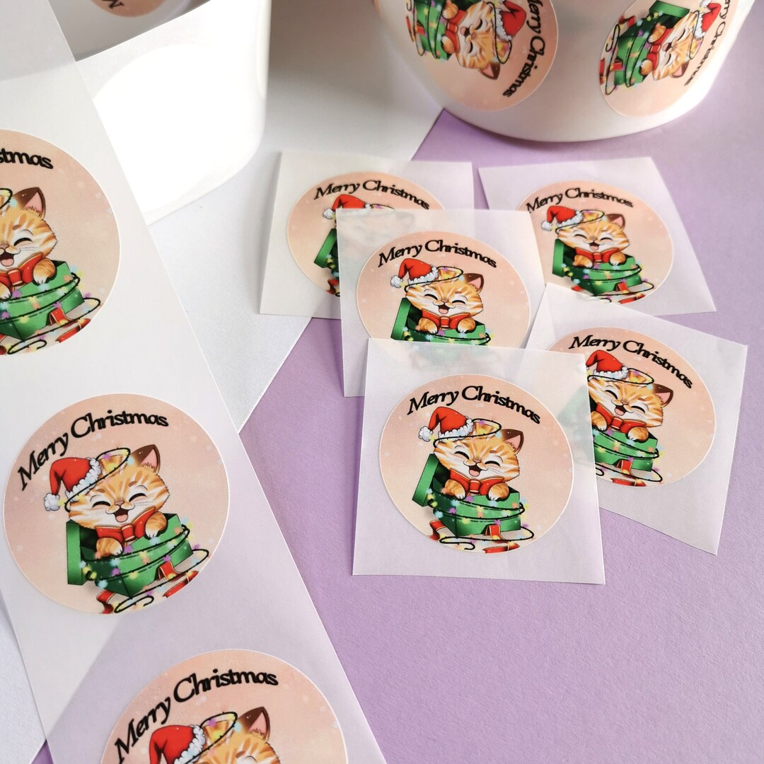 Merry Christmas Neko Stickers, Kawaii Manga Anime Labels, Cute ...