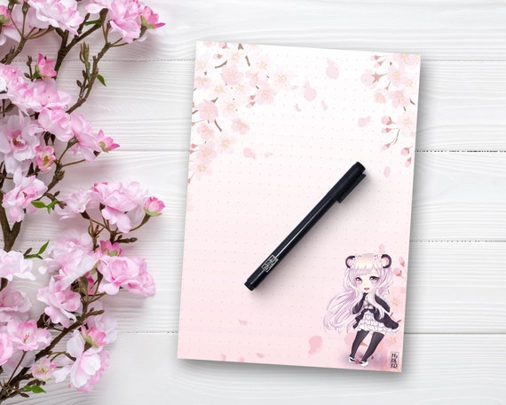 Kawaii Chibi Pandagirl Notepad Cute Anime Manga Stationery - Etsy