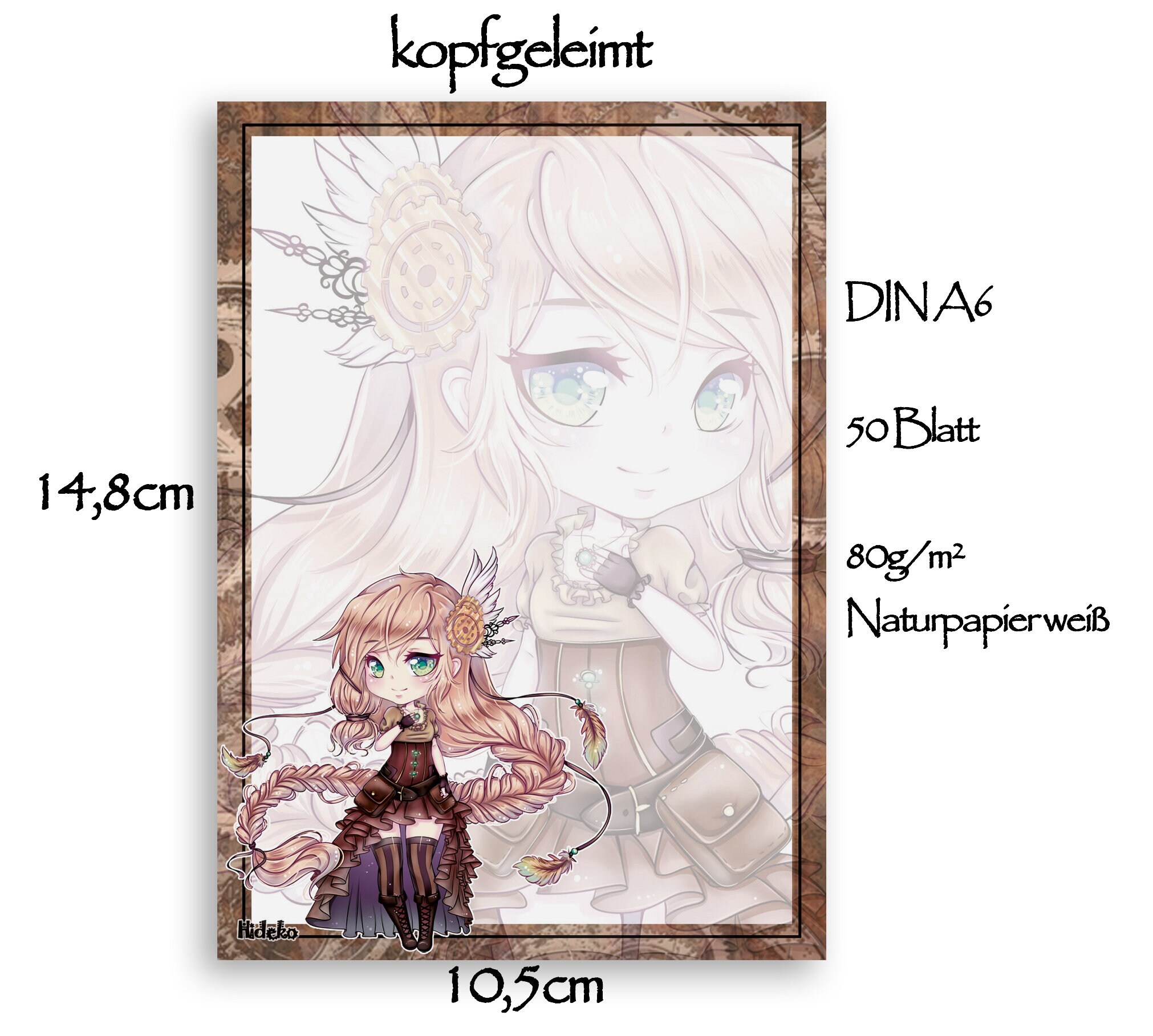 Writing Pad Shopping Note To-Do List DIN A6 Plait Notepad Niam Chibi ...