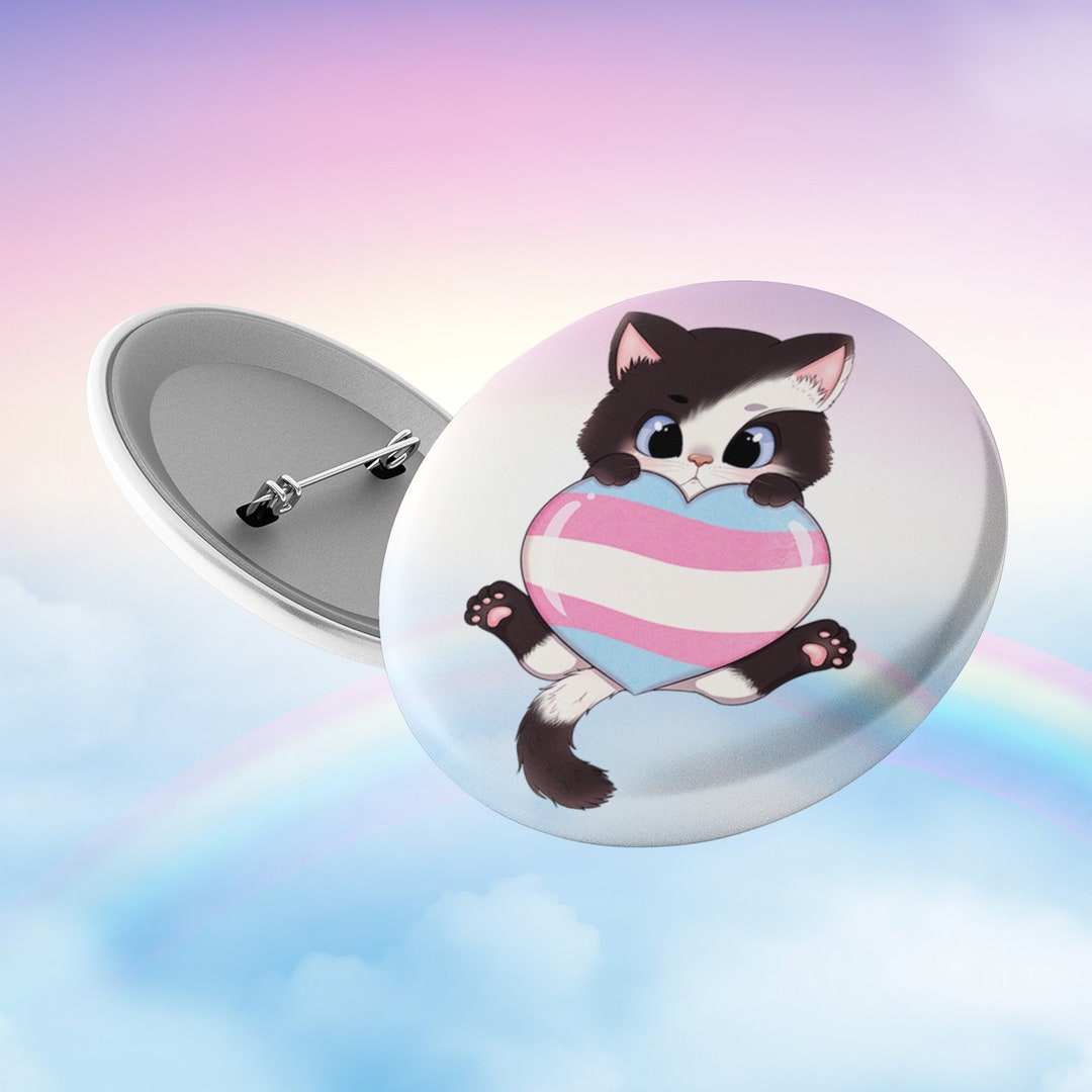 LGBTQ Transgender Pride Neko Button Lgbtqia Pride Month Pin - Etsy