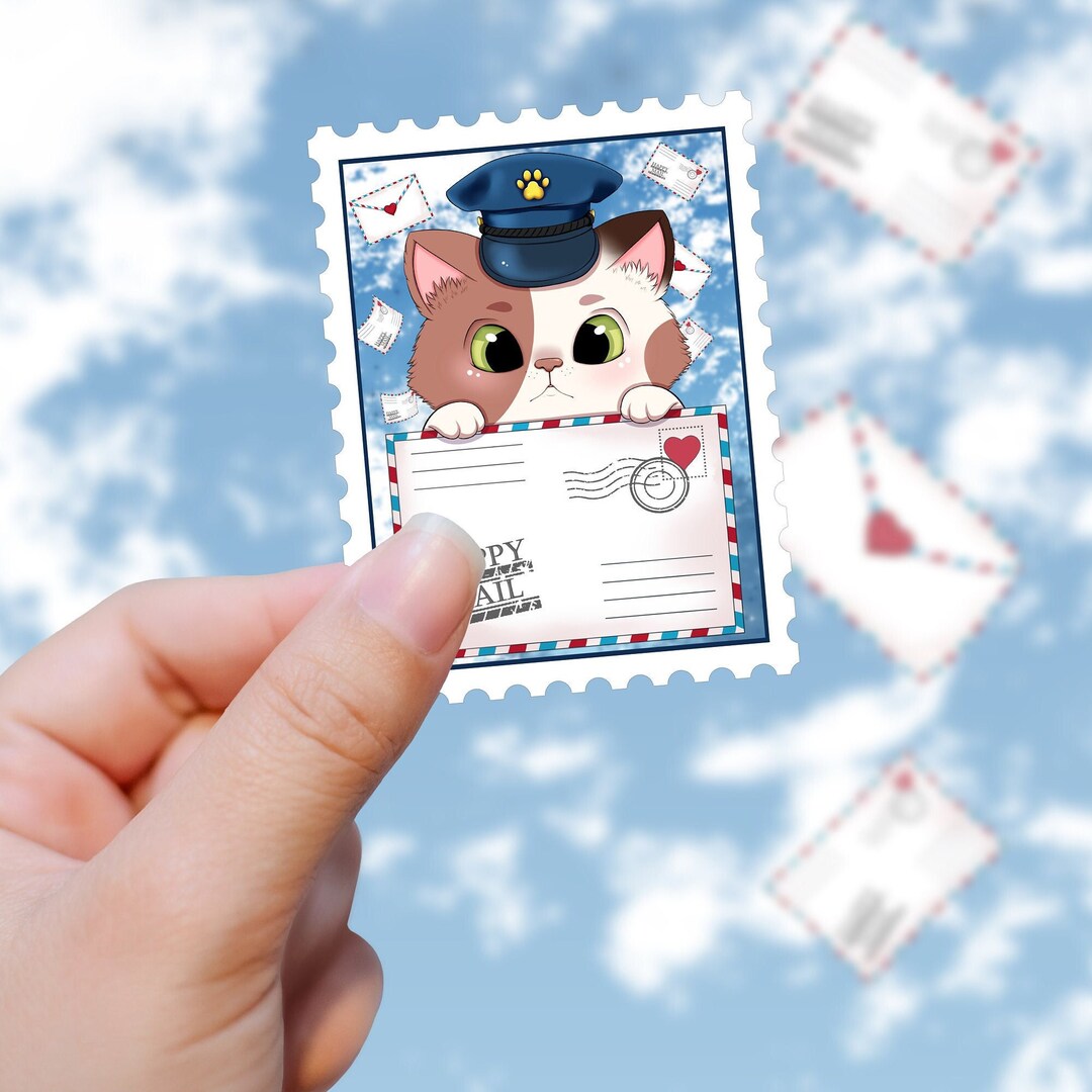 Kawaii Happy Mail Neko Sticker Manga Anime Vinyl Sticker - Etsy