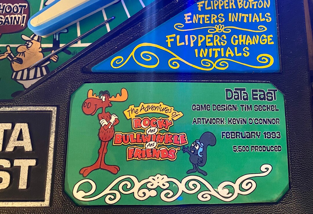 Rocky and Bullwinkle Data East Pinball Apron Cards Set - Etsy