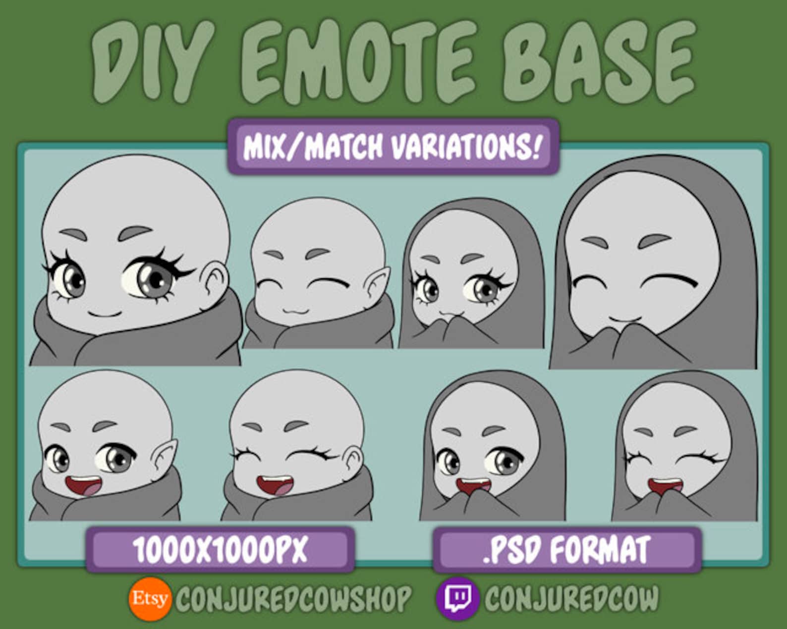 DIY Emote Base - Cozy - Mix/match Variations - Etsy