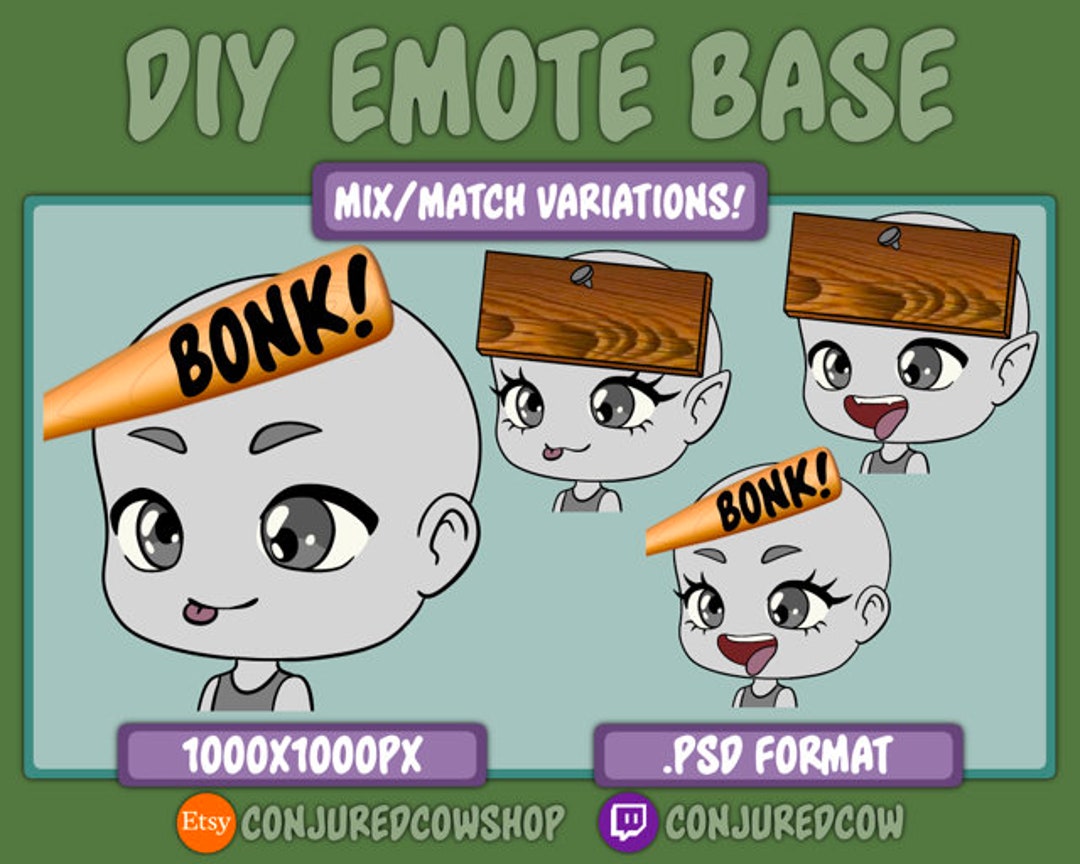 DIY Emote Base - Derp - Mix/match Variations - Etsy