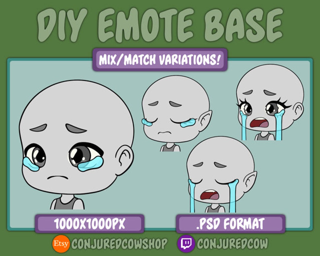 DIY Emote Base - Crying - Mix/match Variations - Etsy