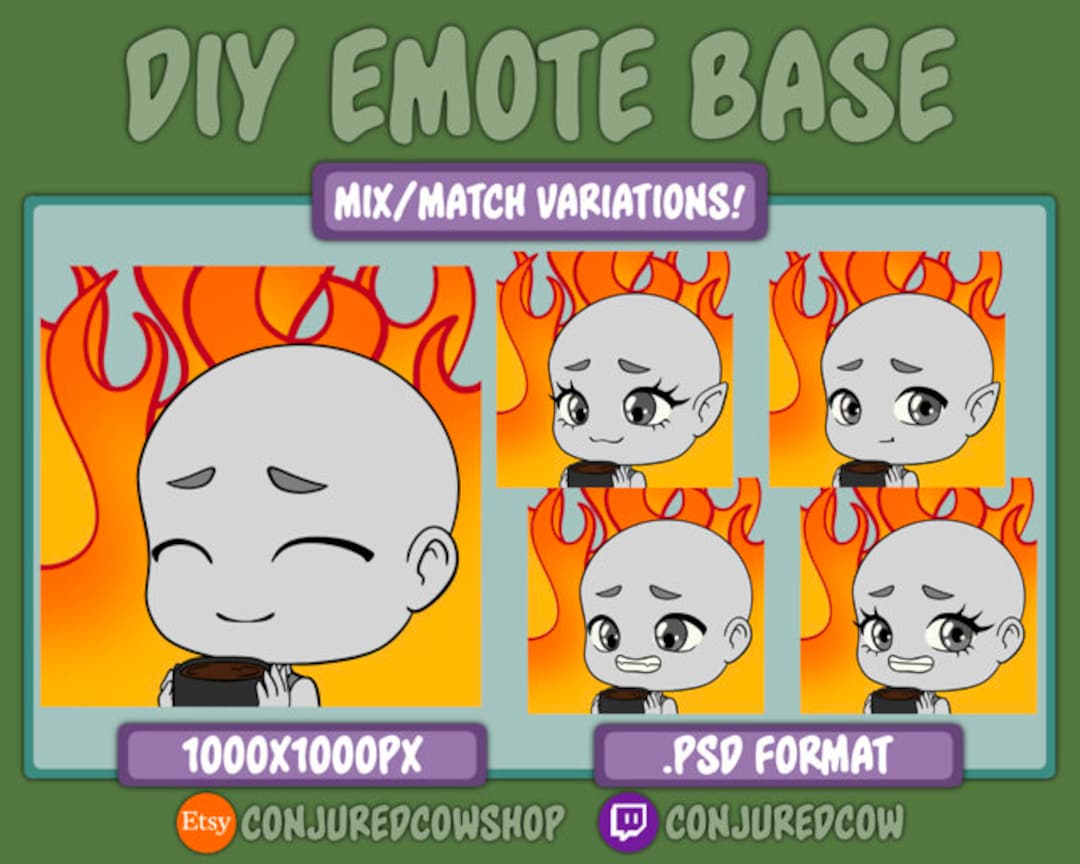 DIY Emote Base - This is Fine - Mix/match Variations - Etsy