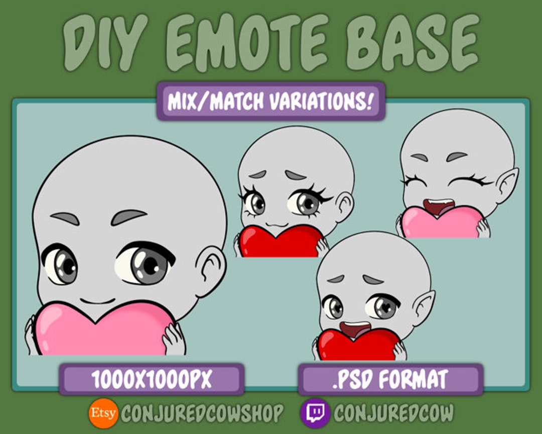 DIY Emote Base - Heart - Mix/match Variations - Etsy
