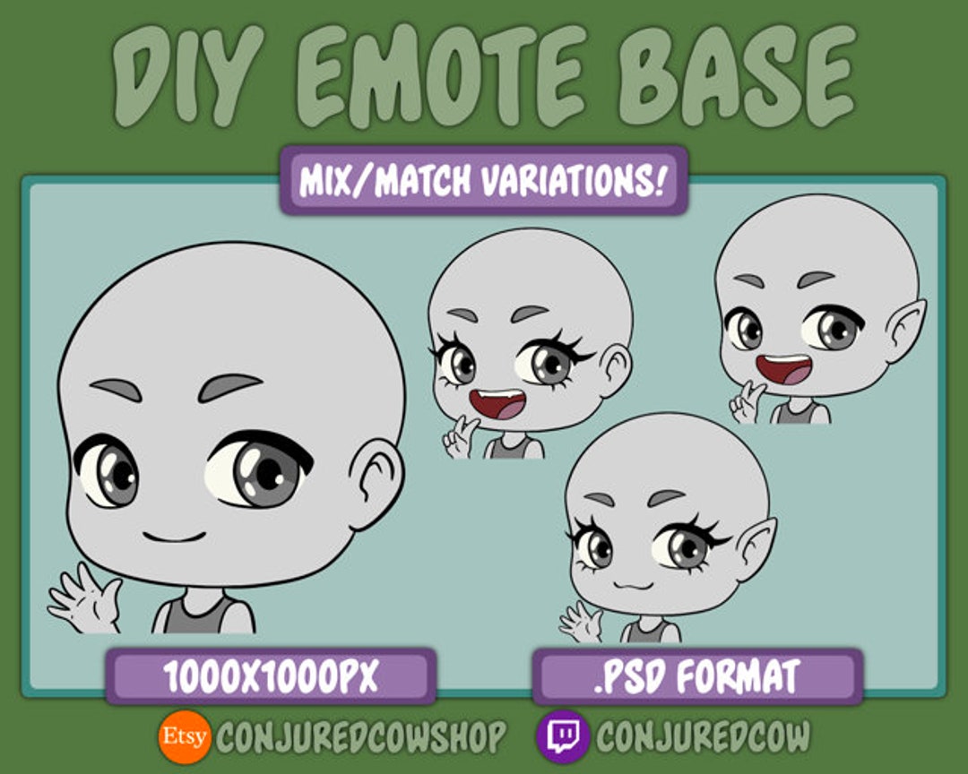 DIY Emote Base - Hello - Mix/match Variations - Etsy