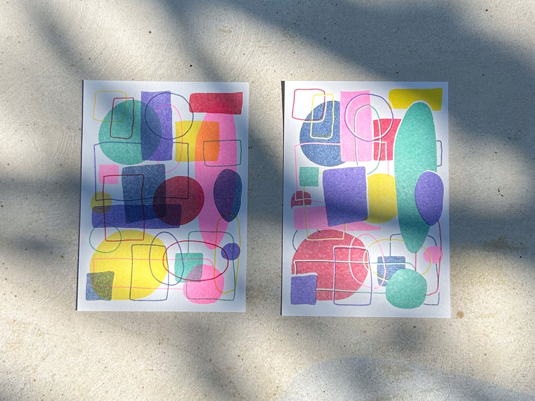 Risograph, Print Postcard Art, A6 Print, Designer Prints, Postcard Pack ...