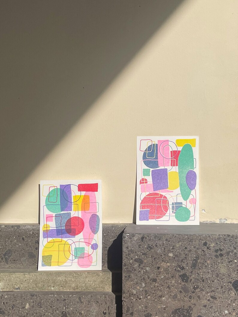 Risograph, Print Postcard Art, A6 Print, Designer Prints, Postcard Pack ...