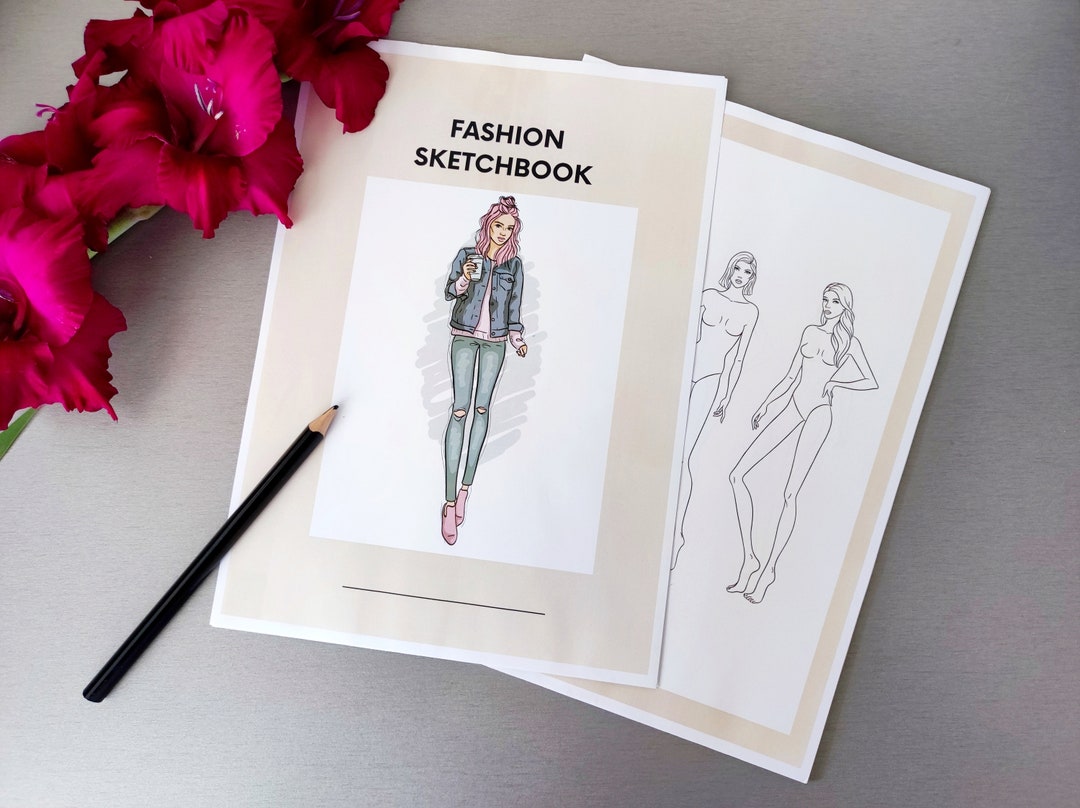 Printable Fashion Sketchbook: 25 Female Poses for Designing Women's ...