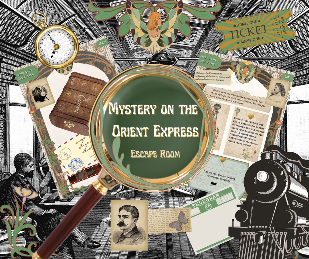 Mystery on the Orient Express Escape Room, Treasure Hunt Game, Escape Room Printable Kit, Date ...