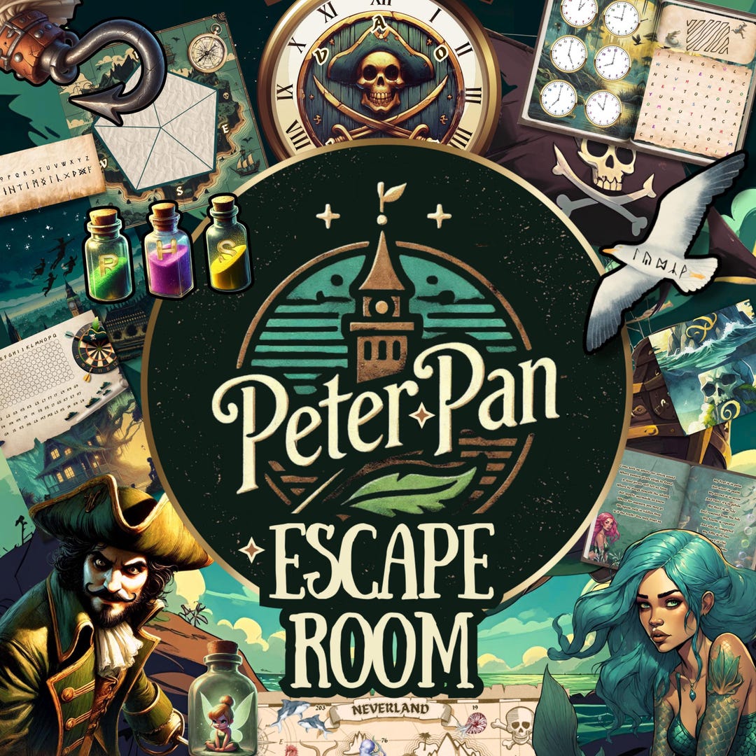 Peter Pan Escape Room, Printable Escape Room for Kids, DIY Escape Room ...