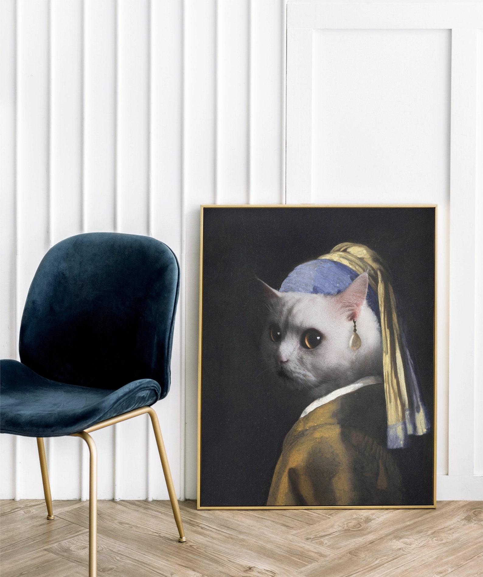Girl With a Pearl Earring, Johannes Vermeer, Altered Classic Art With a ...
