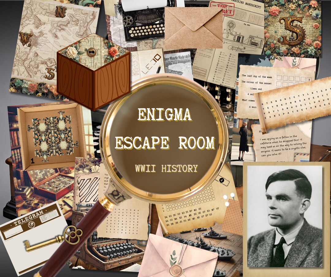 Enigma Escape Room, Alan Turing Codebreaker, Escape Room Printable ...